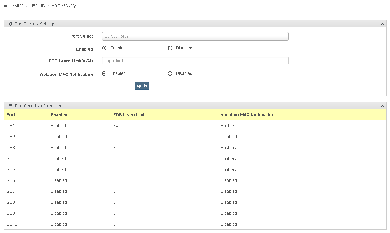 CentreCOM IS230シリーズ リファレンスマニュアル（Web GUI編）: リファレンス編 / Security