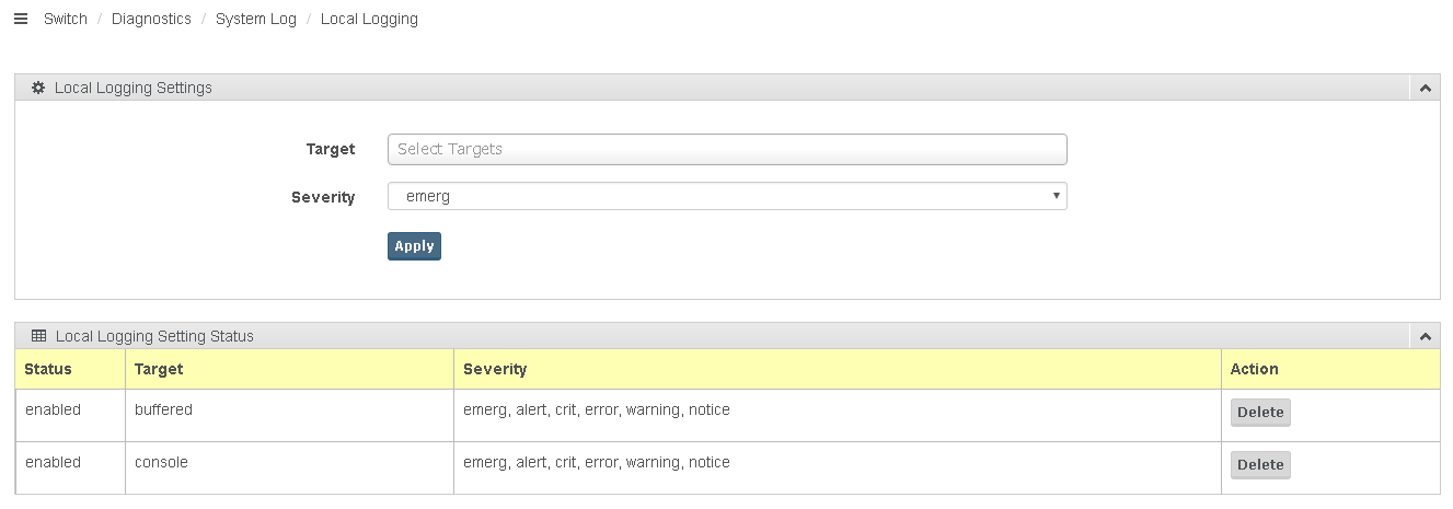 CentreCOM IS230シリーズ リファレンスマニュアル（Web GUI編）: リファレンス編 / Diagnostics