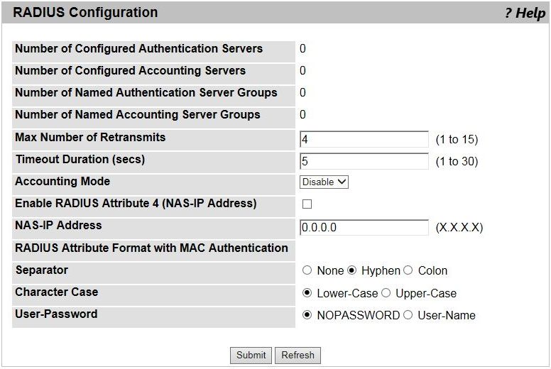 AT-UWC リファレンスマニュアル: Security > RADIUS > Configuration
